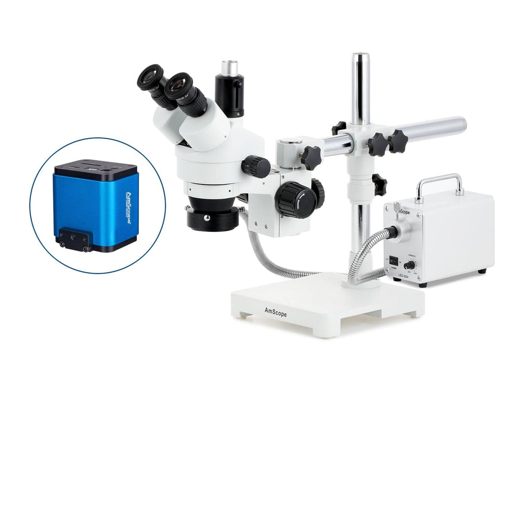 AmScope SM-3 Series Simul-Focal Zoom Trinocular Stereo Microscope with