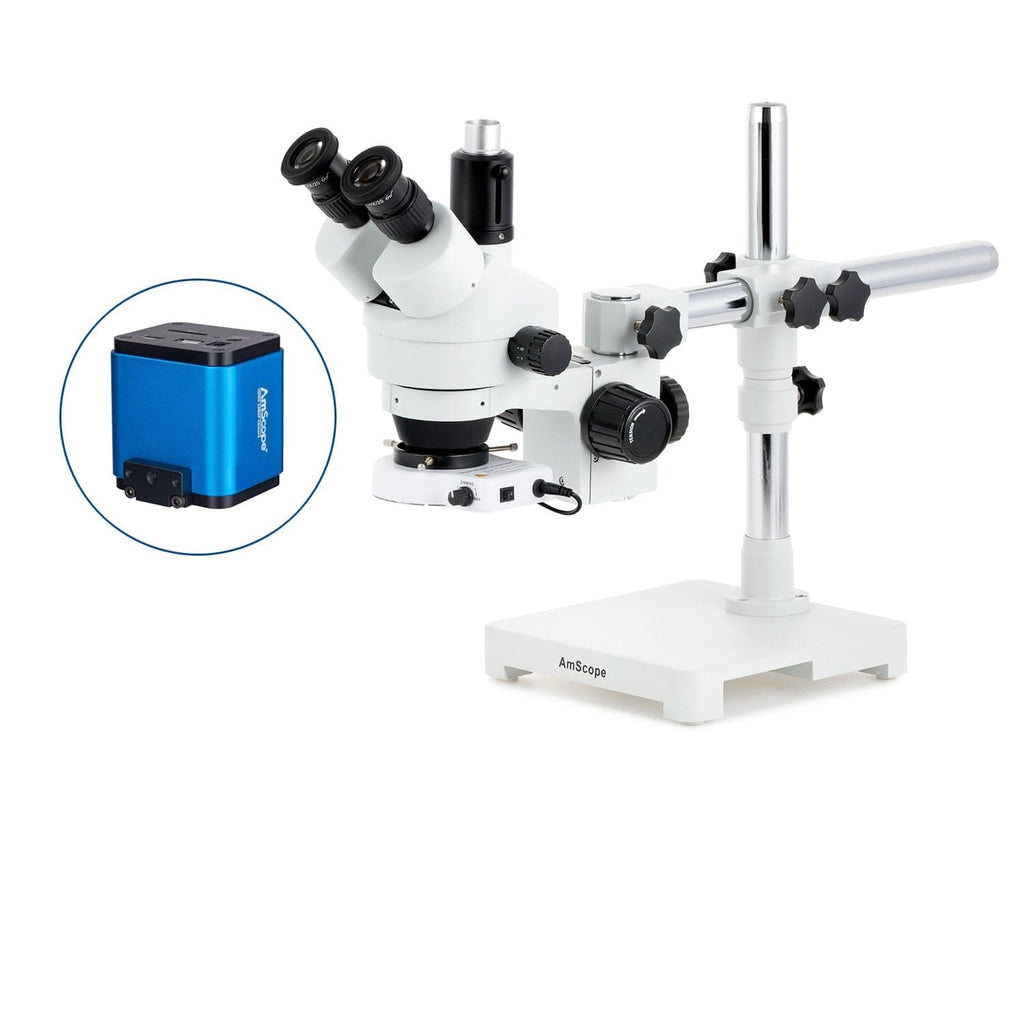 AmScope SM-3 Series Simul-Focal Zoom Trinocular Stereo Microscope with