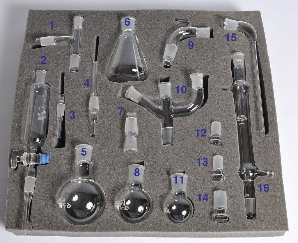 United Scientific Deluxe Organic Chemistry Glassware Kit, 16 Pieces ...