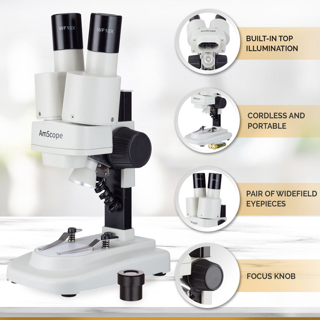 AmScope Kid's Natural Gemstone Explorer Series Set featuring 60X-120X