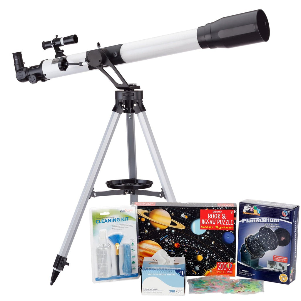 AmScope Kid's Telescope Moon Gazer Series featuring 45X-450X 900x70mm