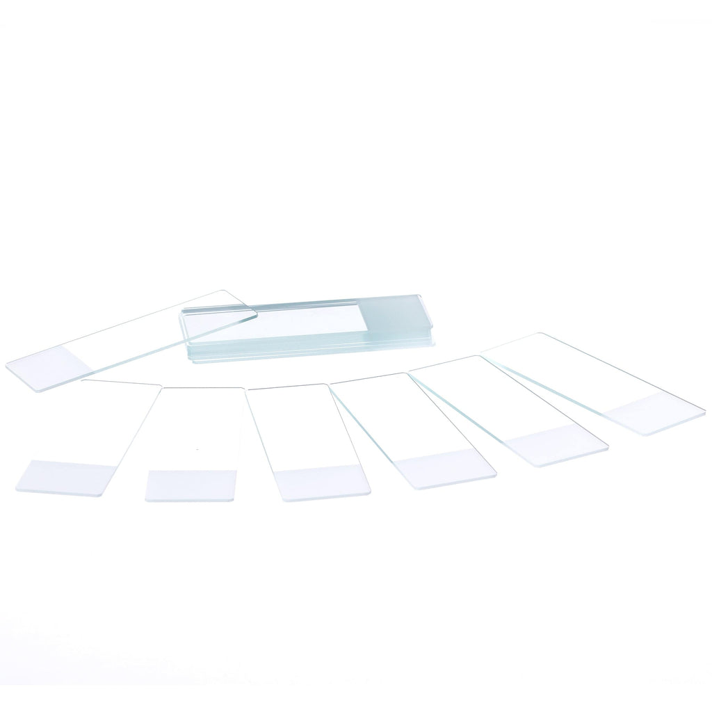 AmScope Frosted Clear Glass Ground Edge Microscope Slides, Pack of 50