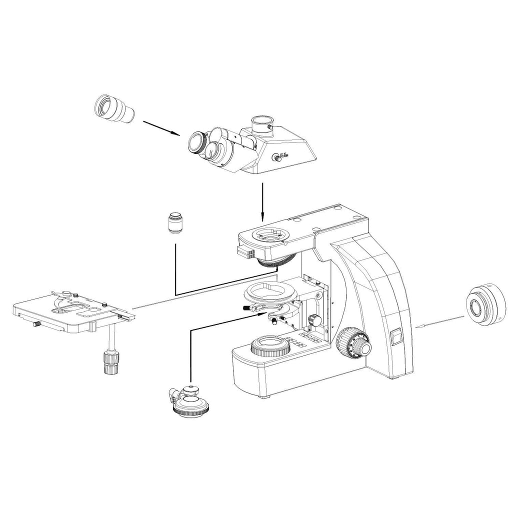 AmScope T800 Series Dual Illumination Infinity-Corrected Plan 3W LED T