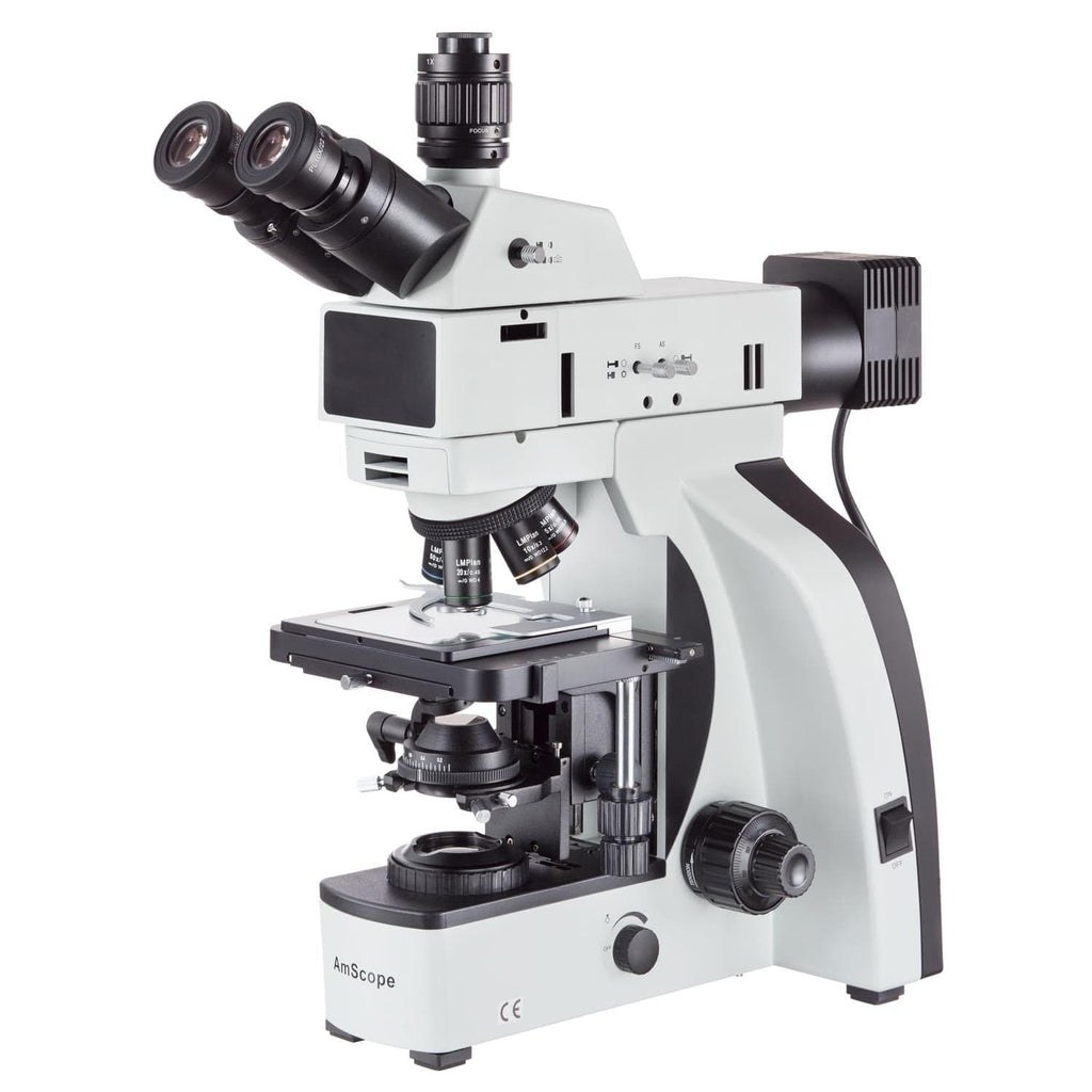 AmScope T800 Series Metallurgical Trinocular Compound Microscope with
