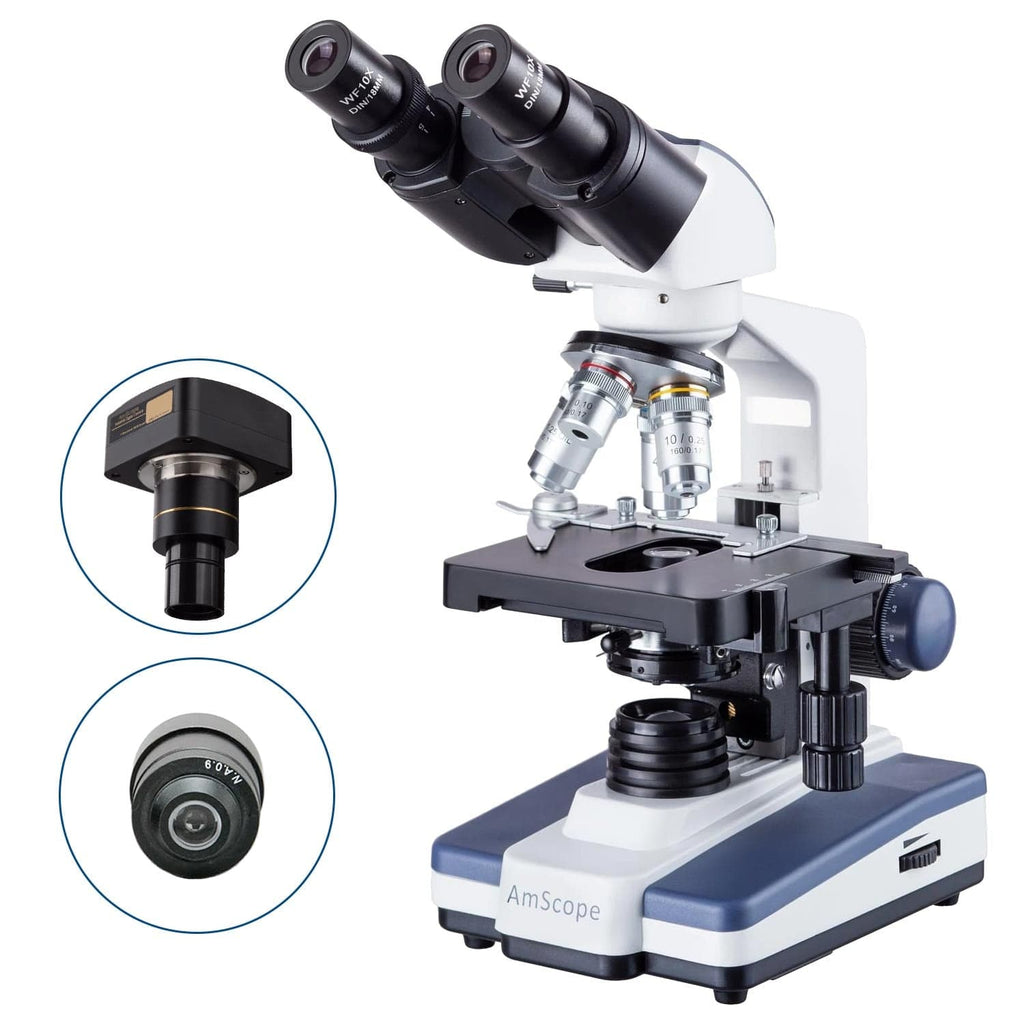 AmScope B120 Series LED Darkfield Binocular Compound Microscope with S