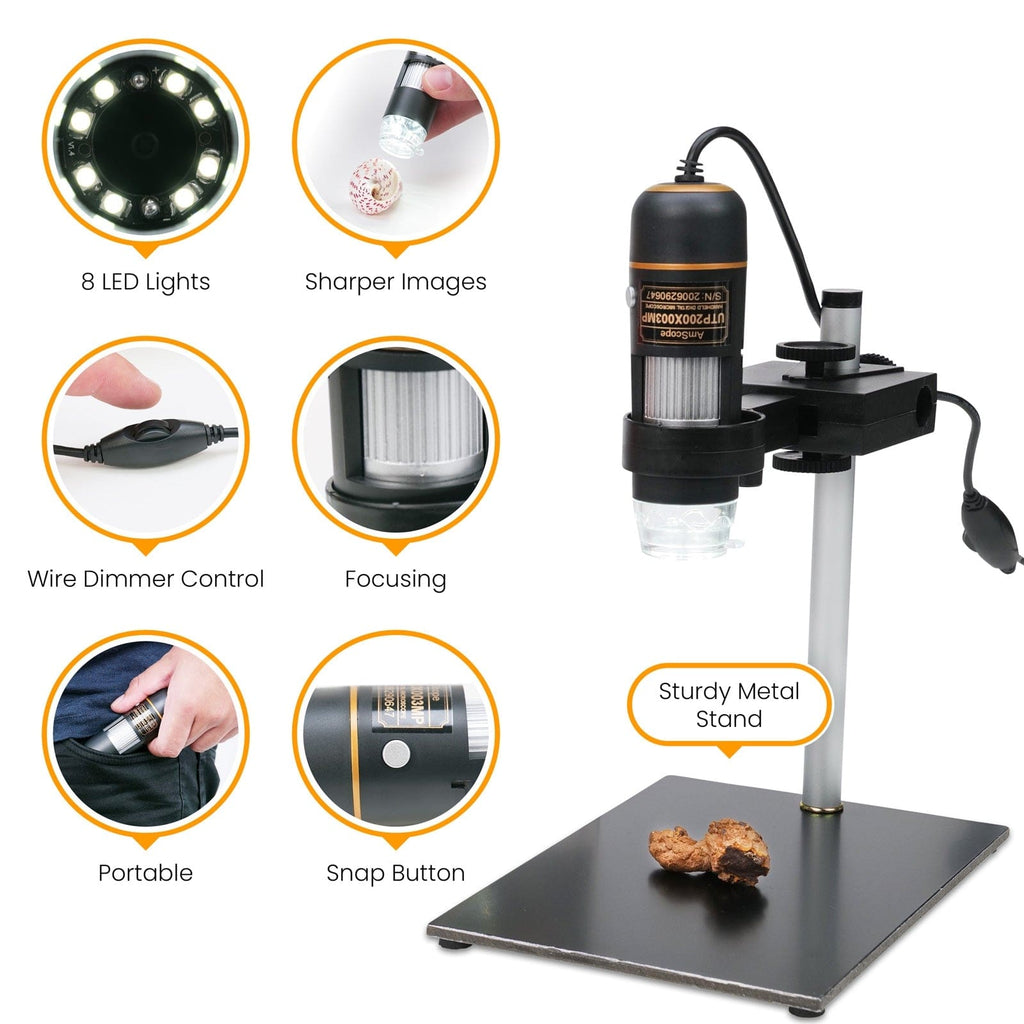 AmScope UTP Series Kid's 0.3MP USB Handheld Digital Microscope 10X-200