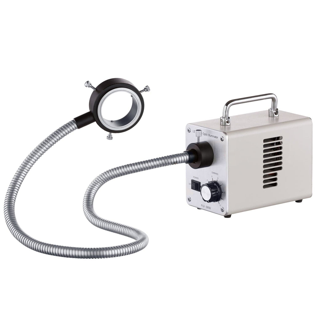 AmScope LED-30WYR Fiber-Optic Illuminator Dual Gooseneck with Ring Lig