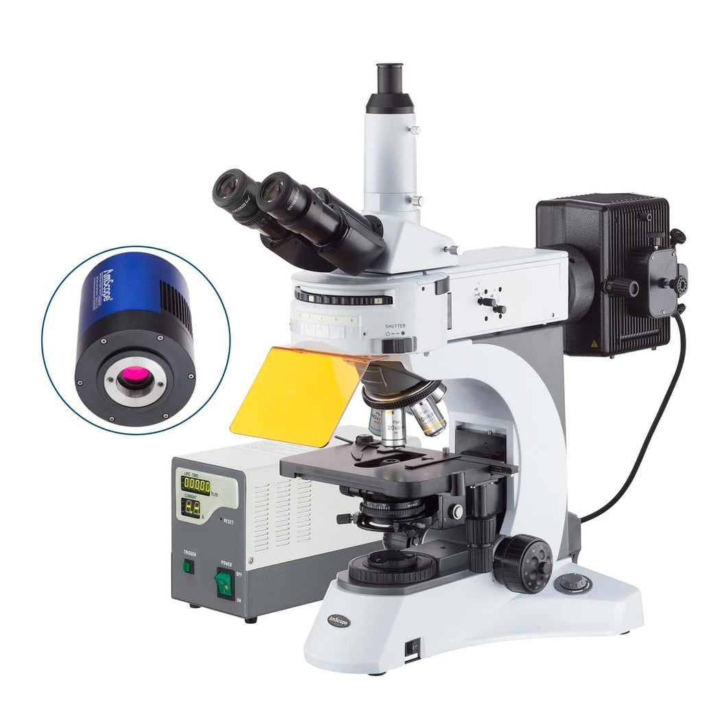 AmScope FM820 Series Epi-fluorescence Trinocular Compound Microscope w