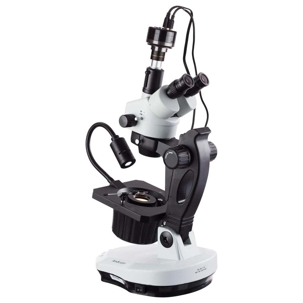 AmScope GM400 Series Advanced Jewel Gem Zoom Trinocular Stereo Microsc
