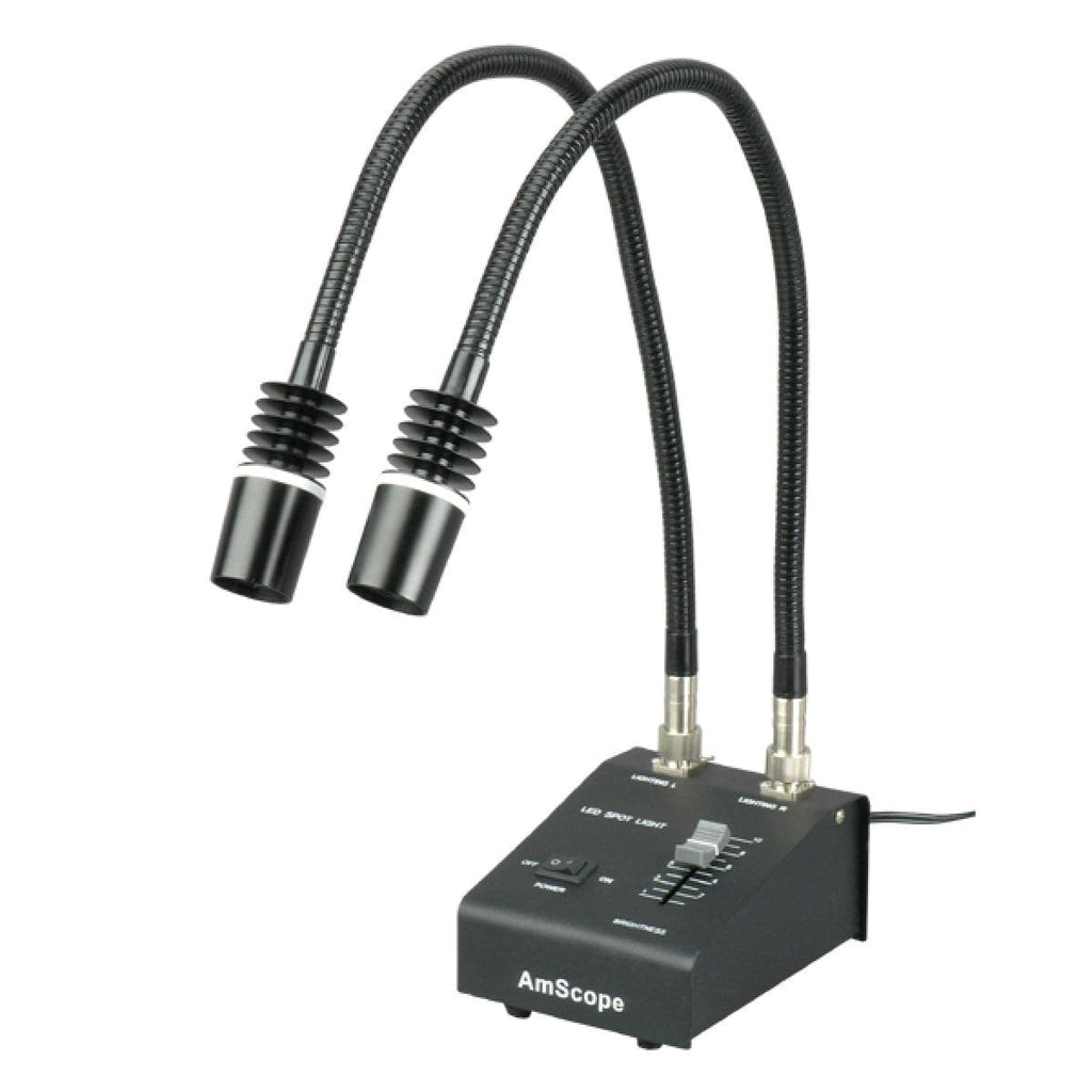 AmScope Pair of Ultraviolet 365nm Gooseneck Lamps for LED-6W and LED-3