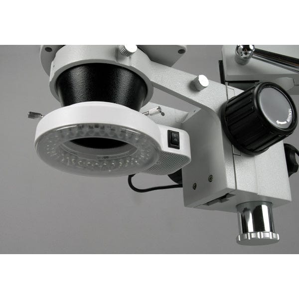 AmScope 144 LED Adjustable Compact Microscope Ring Light + Adapter