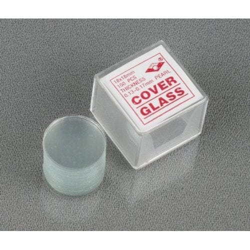 AmScope 100pc Pre-Cleaned 18mm Diameter Round Microscope Glass Cover S