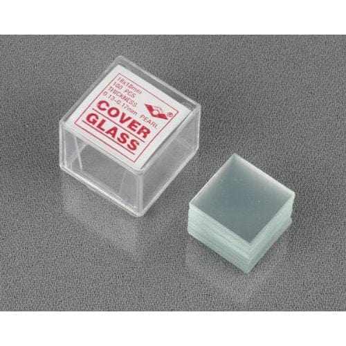AmScope 100pc Pre-Cleaned Microscope Glass Cover Slides Coverslips 18m