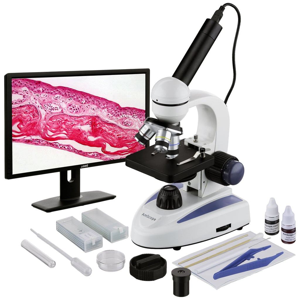 AmScope M158C-SP14-E Digital Enabled Monocular Biological Microscope D