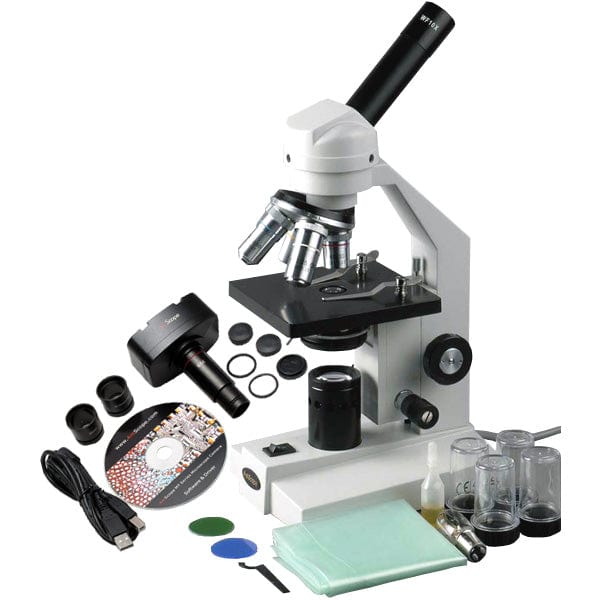 AmScope M500 Series Student Monocular Compound Microscope 40X-1600X Ma
