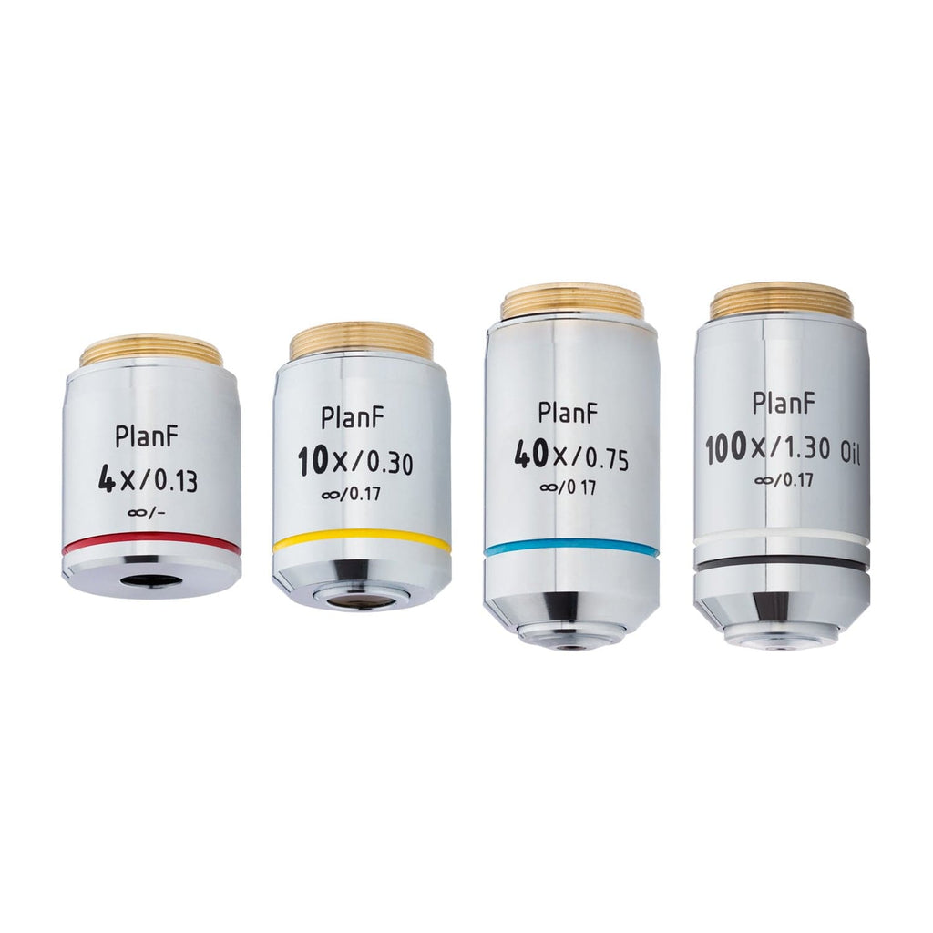 AmScope 4X-100X Infinity-corrected Plan Four Objective Lenses