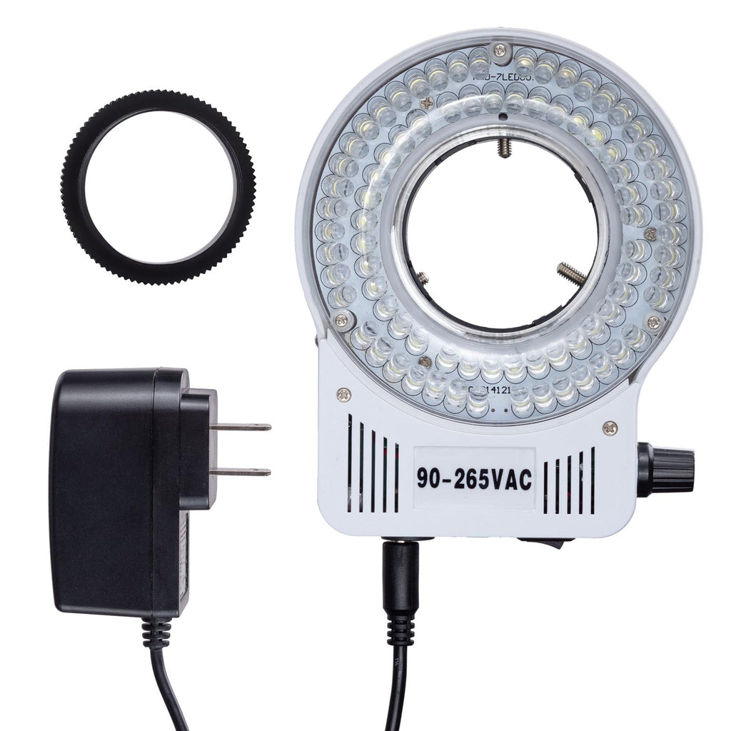 AmScope 80 LED Compact Ring Light with Built-in Dimmer for Stereo Micr
