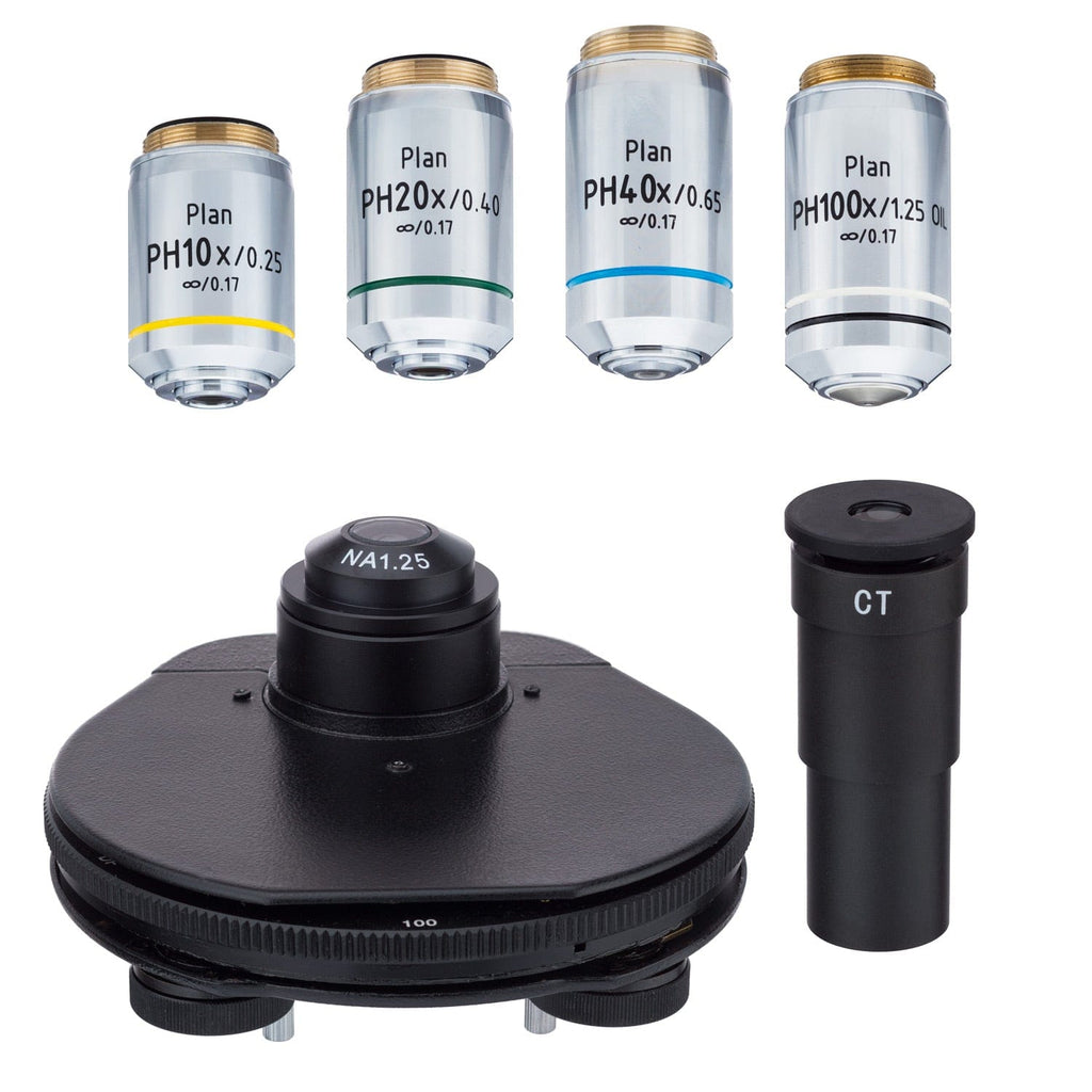 AmScope Infinity-corrected Phase-Contrast Kit with Turret Condenser an