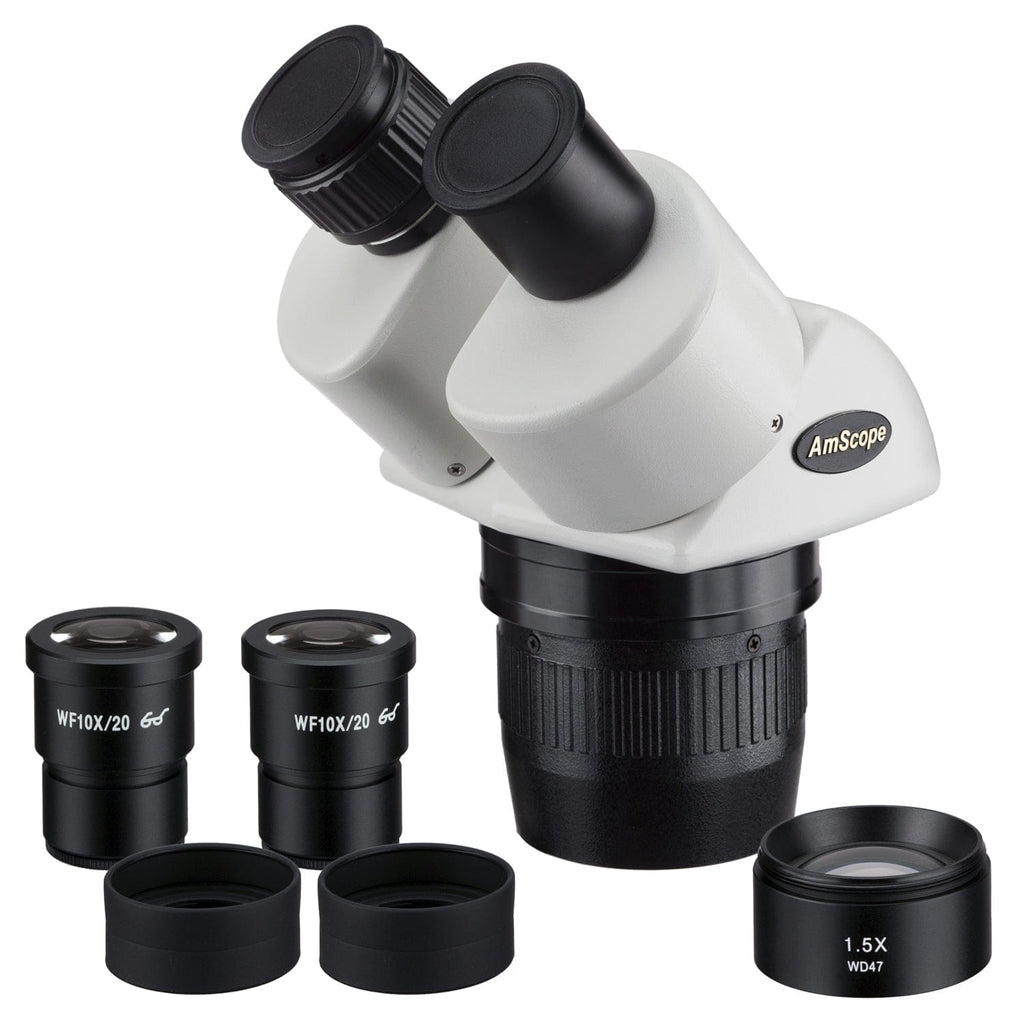 AmScope 20X-60X Magnification Super Widefield Stereo Binocular Microsc