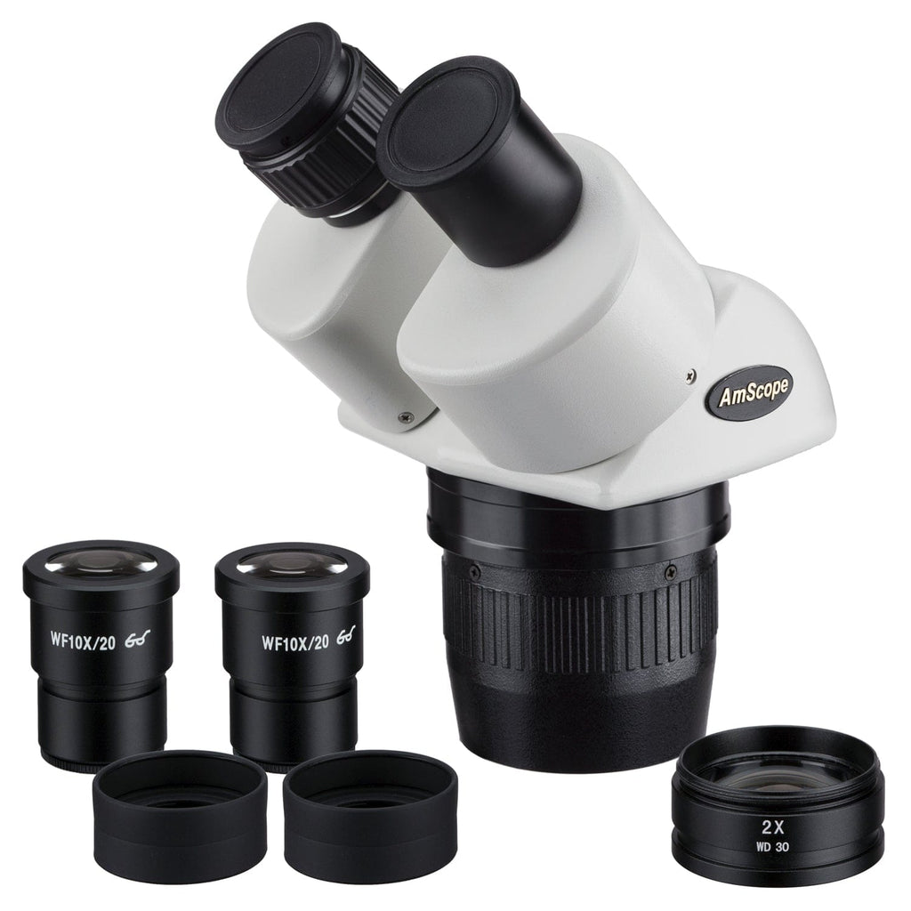 AmScope 20X-80X Magnification Super Widefield Stereo Binocular Microsc